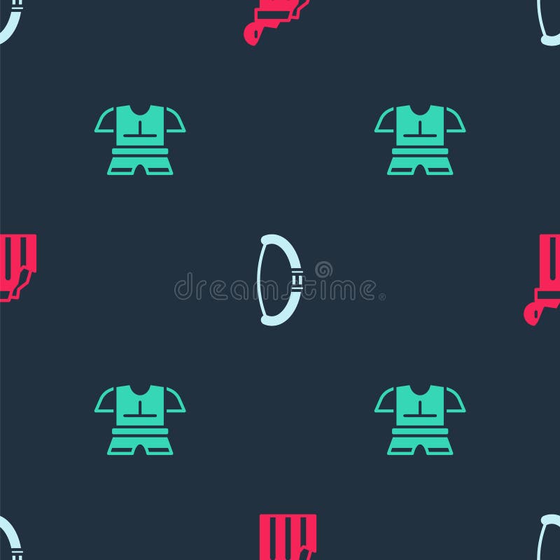 Set Broken Ancient Column, Medieval Bow and Body Armor on Seamless ...