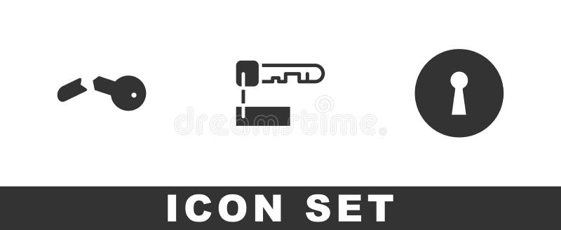 Set Broken Key, Marked and Keyhole Icon. Vector Stock Vector ...