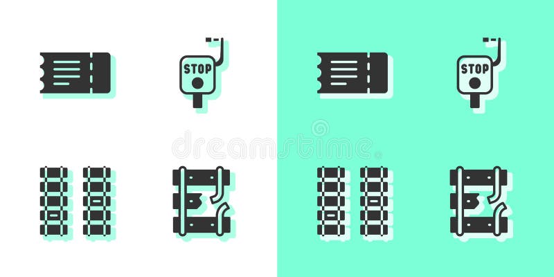 Set Broken Rails on a Railway, Train Ticket, Railway, Railroad Track ...