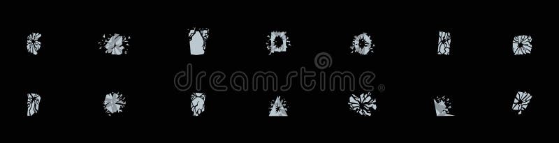 Set of Broken Shattered Glass Design Template with Various Models ...