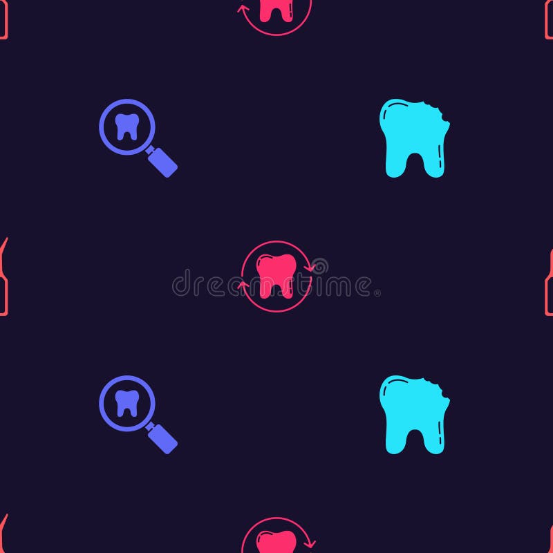 Set Broken Tooth, Dental Search, Tooth Whitening and Explorer Scaler on ...