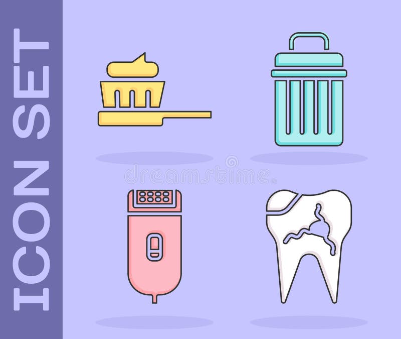 Set Broken Tooth, Toothbrush with Toothpaste, Electrical Hair Clipper ...