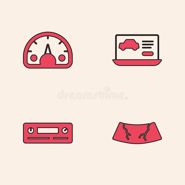 Set Broken Windshield, Speedometer, Diagnostics Condition of Car and ...