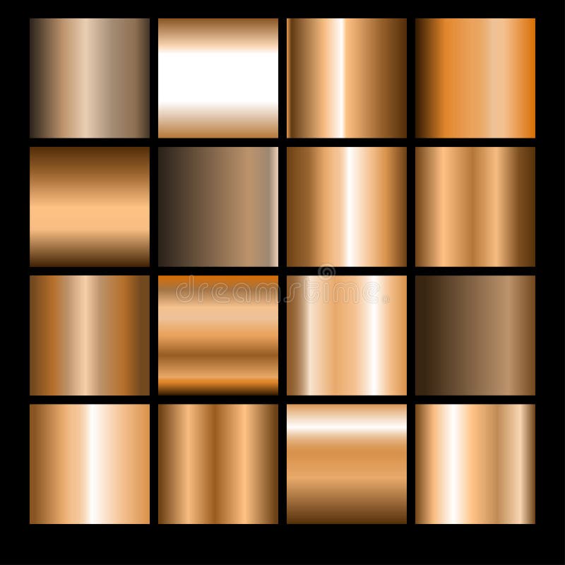 Collection Of Bronze Gradient Stock Vector - Illustration of dynamic ...