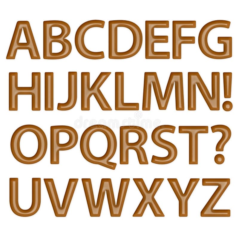 Set of Brown Chocolate Alphabet a-Z (Big) Stock Illustration ...