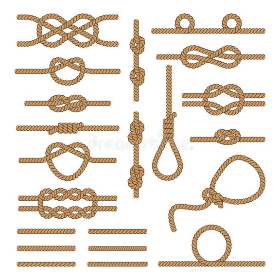 Set brown ropes. stock vector. Illustration of cordage - 68843054