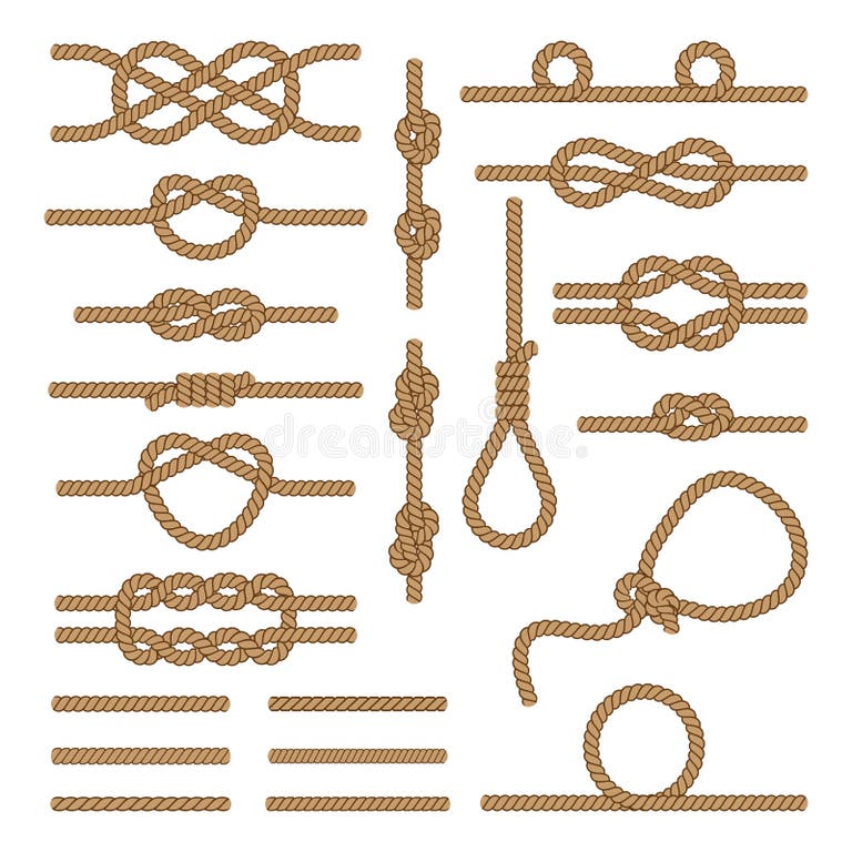 Set brown ropes. stock vector. Illustration of cordage - 68843054