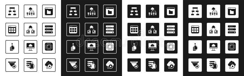 Set Browser Files Cloud Technology Data Transfer Hierarchy Organogram Chart Server Data Web