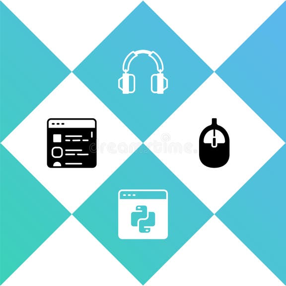 Set Browser Files, Python Programming Language, Headphones and Computer ...