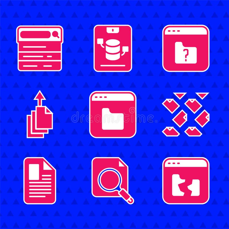 Set Browser Files, Search Concept with Folder, Broken, Data Stream, File Document, Export ...