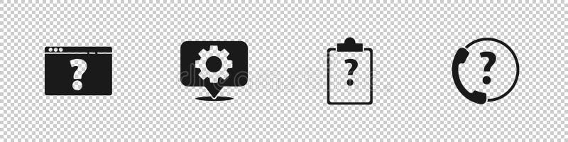 Set Browser with Question Mark, Location Gear, Clipboard Marks and ...
