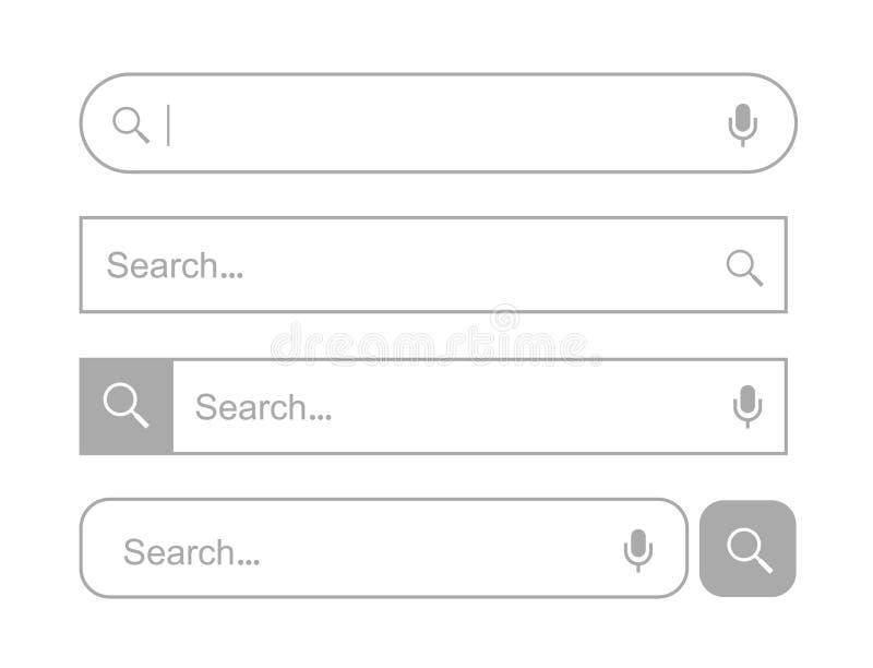 Set of Browser Search Bar Isolated on White Background. Stock Vector ...