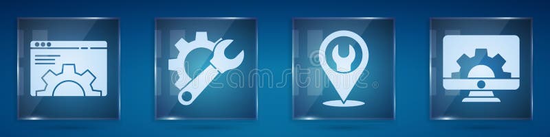 Set Browser Setting, Wrench Spanner and Gear, Location with Wrench ...