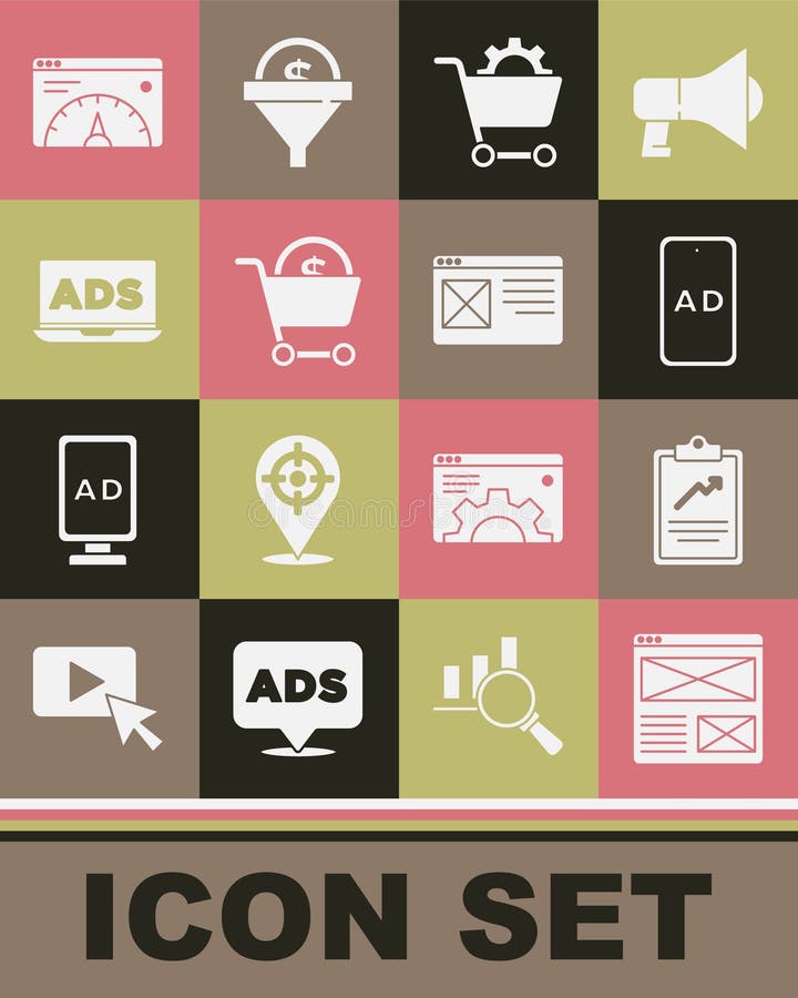 Set Browser Window, Clipboard with Graph Chart, Advertising, Shopping ... Set Browser Window, Clipboard with Graph Chart, Advertising, Shopping ...