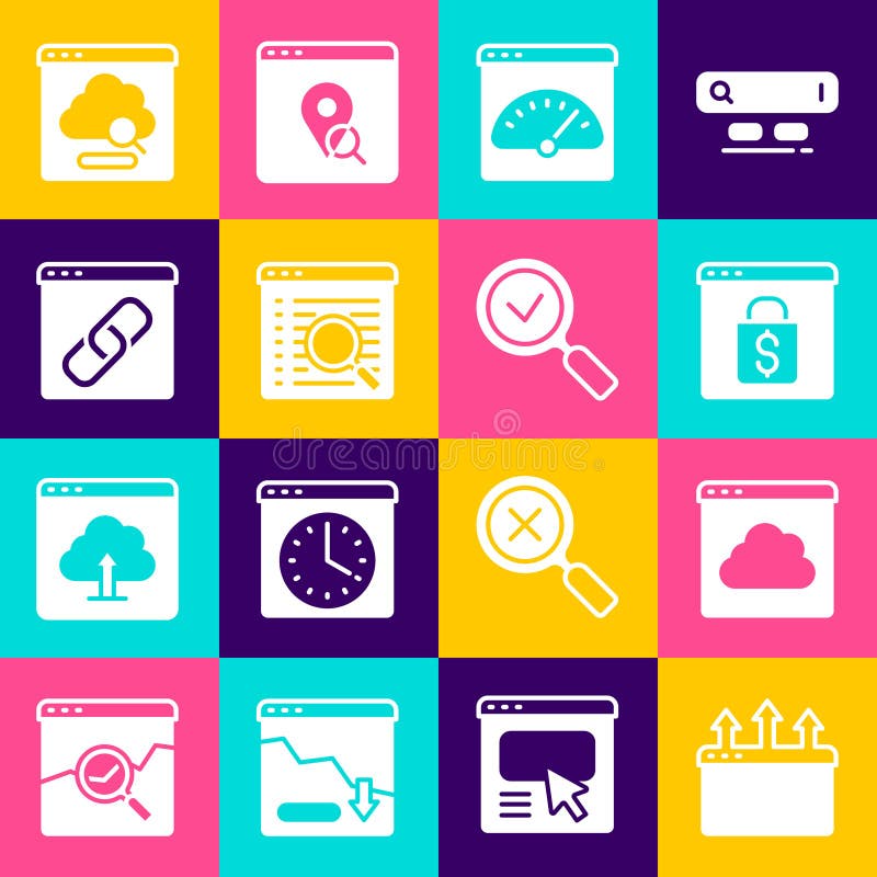 Set Browser Window, Cloud Technology Data Transfer, Online Shopping on Screen, Digital Speed ...