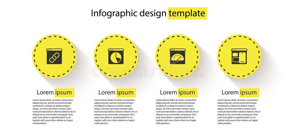 Set Browser Window, Graph Chart Infographic, Digital Speed Meter and Web Developer Programming ...