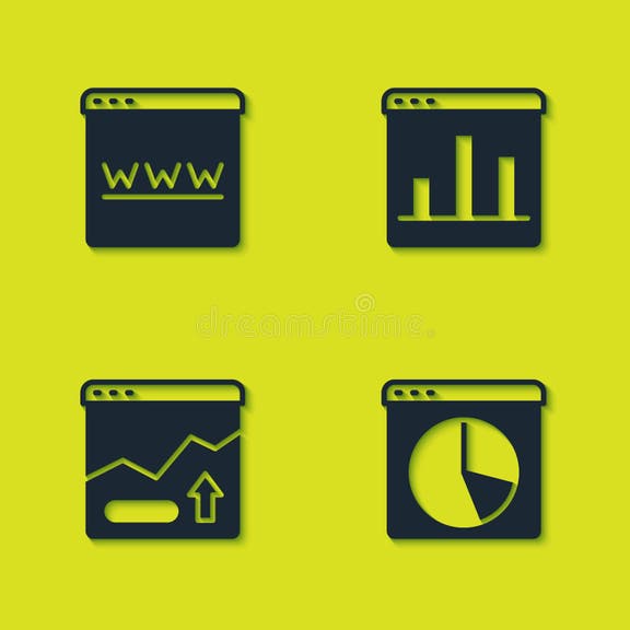Set Browser Window, Graph Chart Infographic, Financial Growth Increase and Icon. Vector Stock ...
