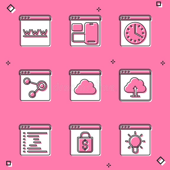 Set Browser Window, Web Developer Programming Code, Cloud Technology Data Transfer, Upload, and ...