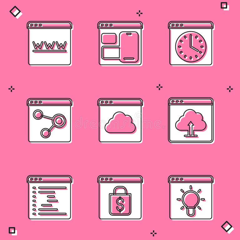 Set Browser Window, Web Developer Programming Code, Cloud Technology Data Transfer, Upload, and ...