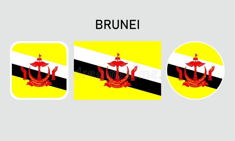 A set of brunei flags stock vector. Illustration of brunei - 344892552