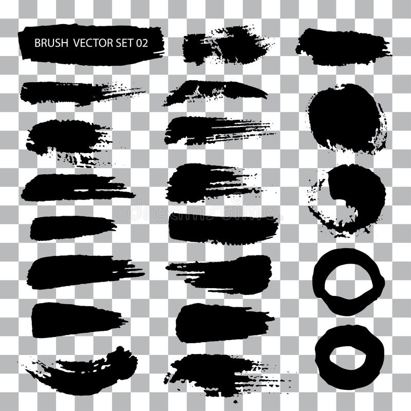Set of Brush Stroke Vector Stains Isolated Stock Vector - Illustration ...