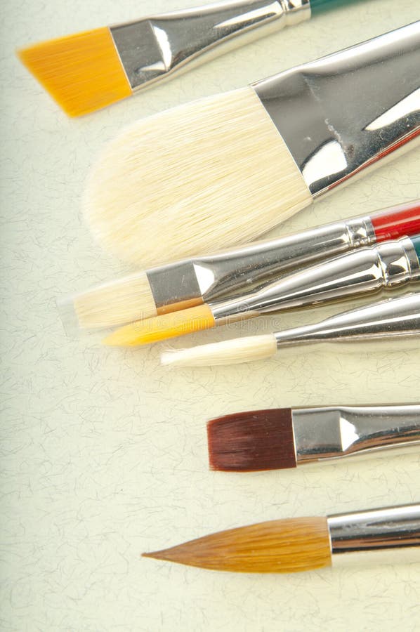 Set of brushes stock image. Image of drawing, tool, handle - 25931969