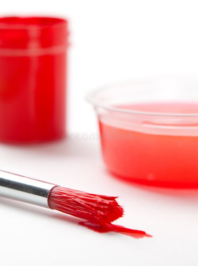 Set of Brushes Near the Ink Containers Stock Image - Image of coloring ...