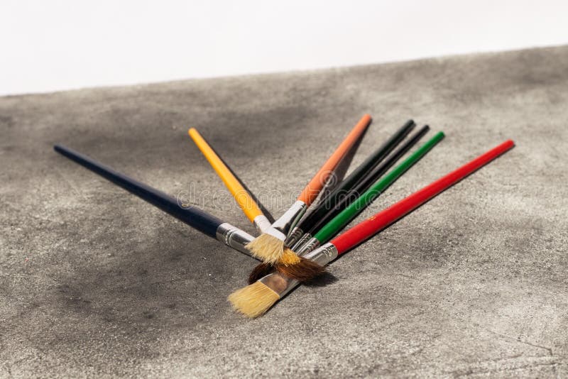 A Set of Brushes for Painting. Stock Image - Image of paintbrushes ...