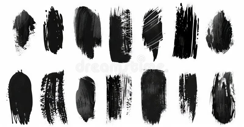 Set of Brushes, Patterns, and Shapes Design Set with Abstract Brush ...