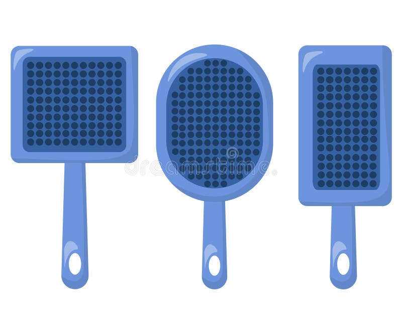 Set of Brushes for Pets, Pet Comb in Flat Style Stock Vector ...