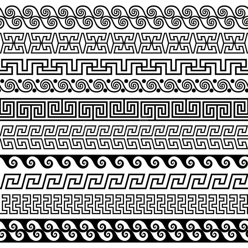 Set of Brushes To Create the Greek Meander Patterns Stock Vector ... Set of Brushes To Create the Greek Meander Patterns Stock Vector ...