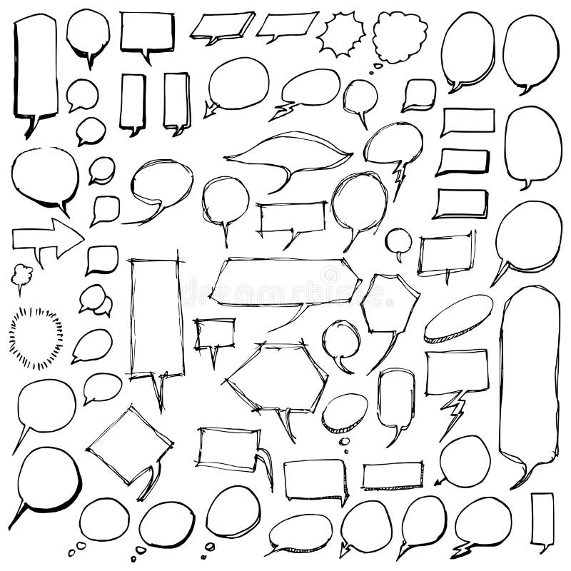 Set of Bubble Drawing Illustration Hand Drawn Doodle Sketch Line Eps10 ...