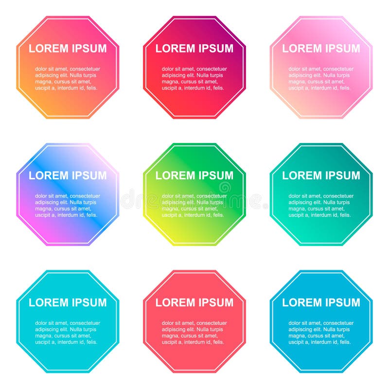 Set of Bubble Title Shape, Banner Geometric Design, Modern Frame Vector ...