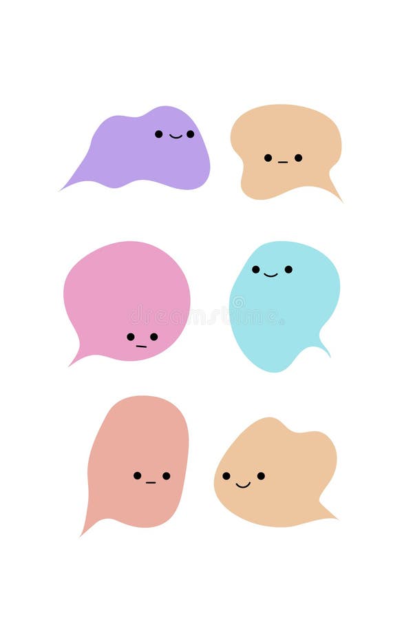 Set of Bubbles, Comments in Shape of Cute Cloud Stock Vector ...