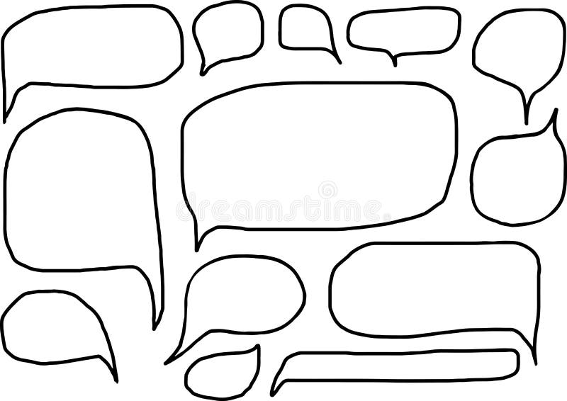 Set of Bubbles Speech, Hand-draw Stock Illustration - Illustration of ...