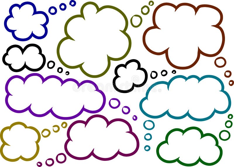 Set of Bubbles Speech, Hand-draw Sketch Doodle Clouds Stock Illustration - Illustration of label ...