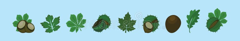 Set of Buckeye Cartoon Icon Design Template with Various Models. Vector ...