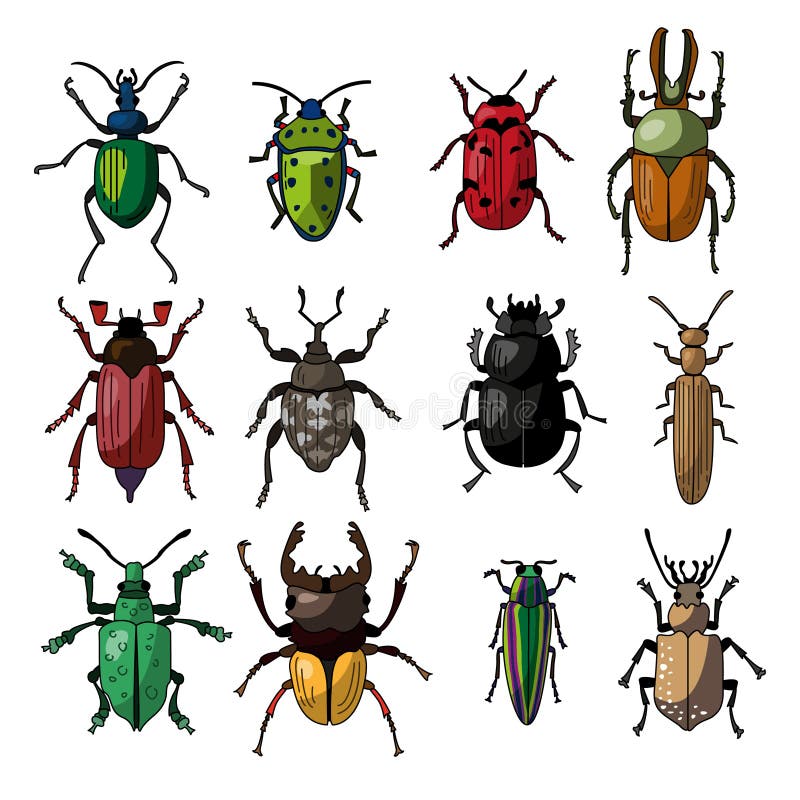 Ugly Cartoon Bugs Insects stock illustration. Illustration of critters ...