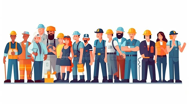 Set of Builders, Technicians, Engineers and Industrial Workers Cartoon ...