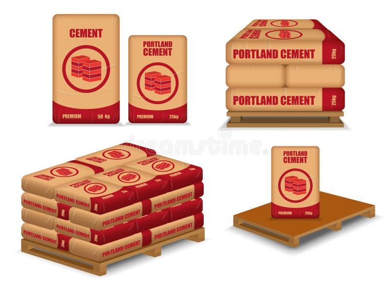 Set of Building Brick Pieces Isolated. 3D Illustration .. Stock ...