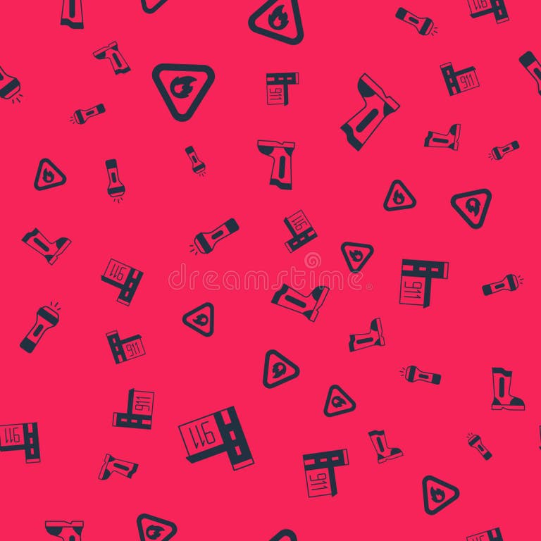 Set Building of Fire Station, Fire Flame Triangle, Flashlight and Boots ...