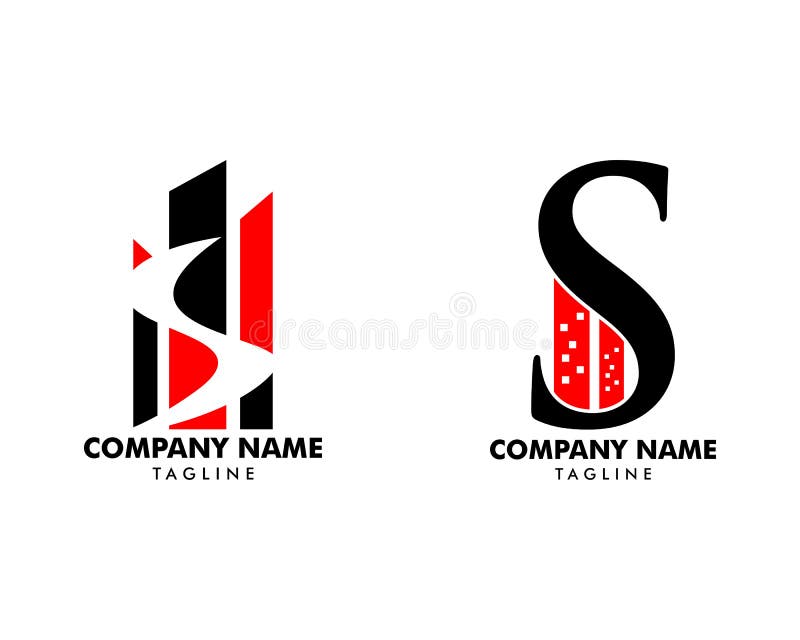 Set of Building with Letter S Logo Design Stock Vector - Illustration ...