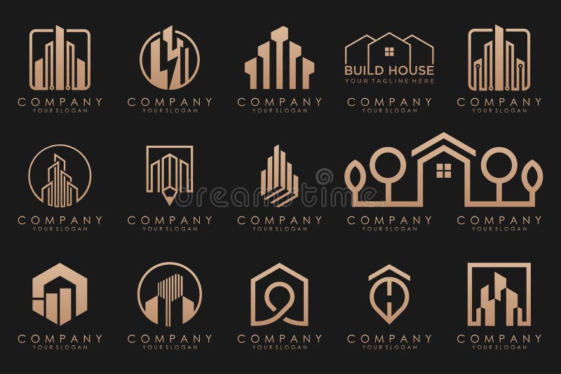 Set of Building, Real Estate, and Construction Logo Design Inspiration ...