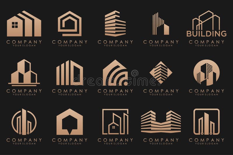 Set of Abstract Building Logo Design Vector. Real Estate and ...