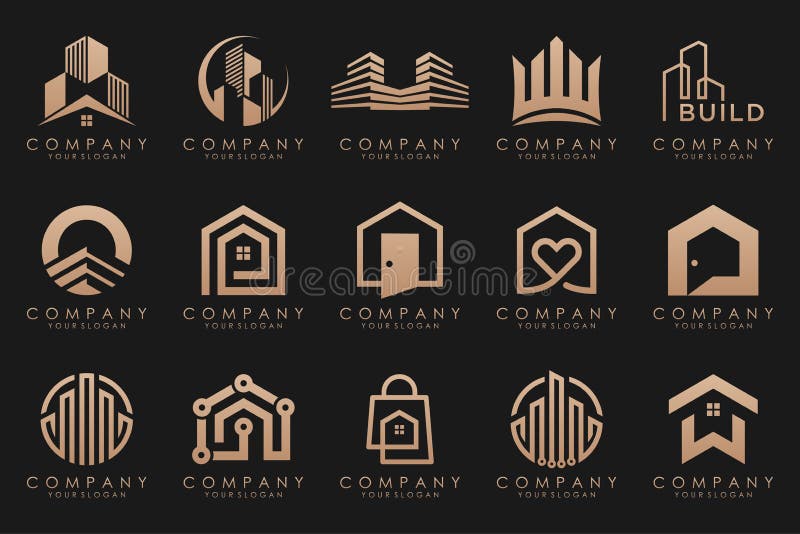Set of Abstract Building Logo Design Vector. Real Estate and ...