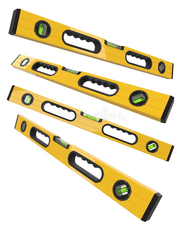 Set of Building Spirit Level Tools Isolated on White with Clipping Path ...