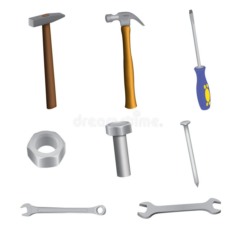 Set of Building Tools .. Illustration.. Stock Vector - Illustration of ...