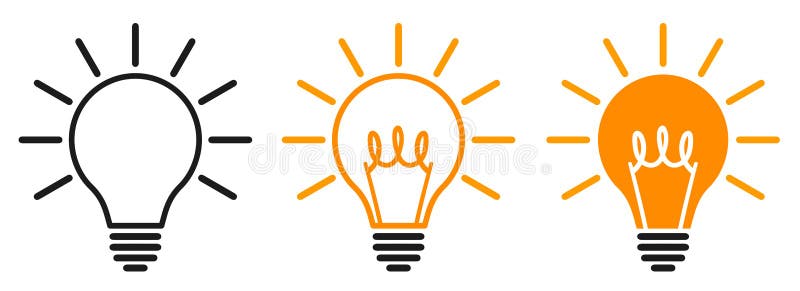 Set Bulb Icon, Idea Concept, Creative Bulb Sign, Innovations – Vector ...