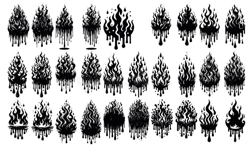 A Set of Bulk Dynamic Fire and Ink Texture for Creative Projects Stock ...