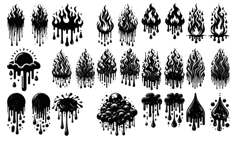 A Set of Bulk Dynamic Fire and Ink Texture for Creative Projects Stock ...